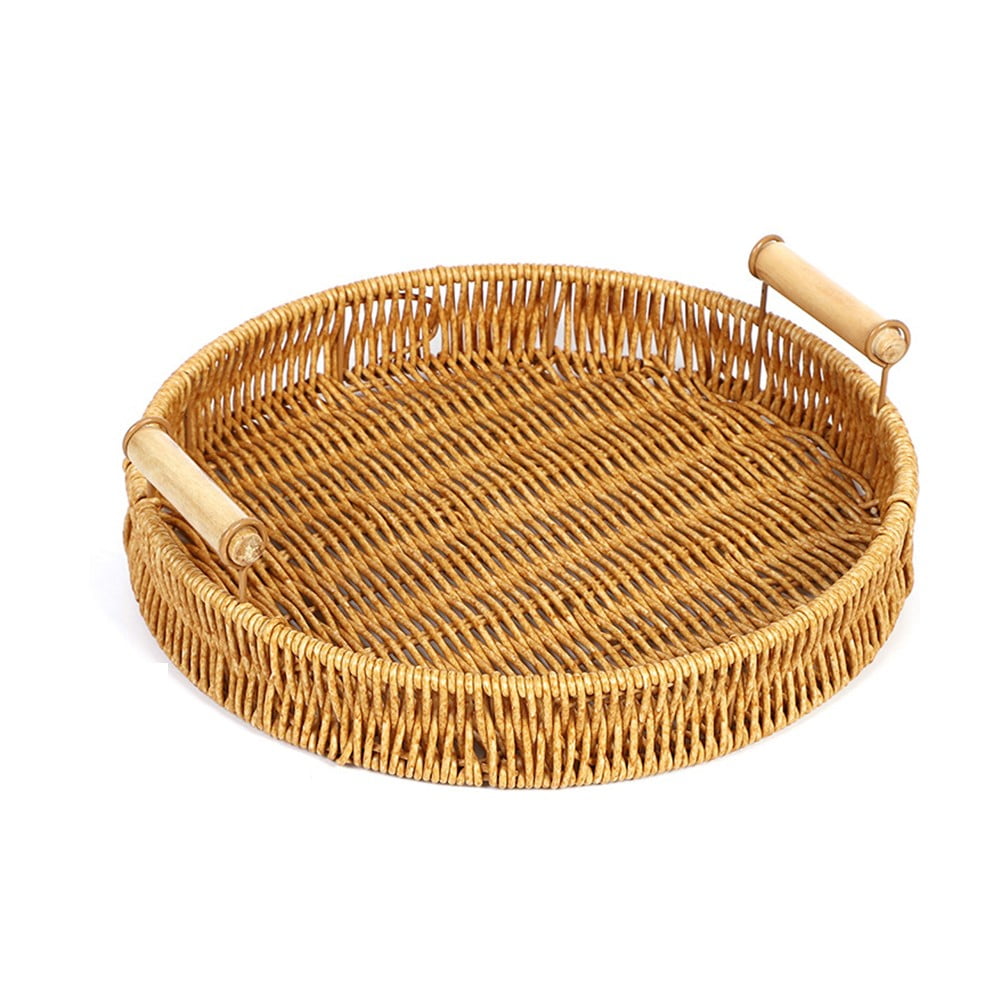 Imitation Rattan Storage Basket for Organizing for Coffee Table Bar ...