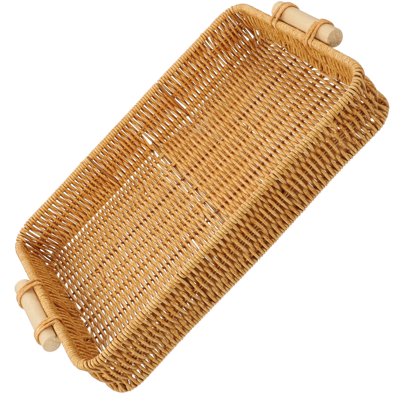 Imitation Rattan Tray Woven Serving Rustic Basket Gum Hand Baskets ...