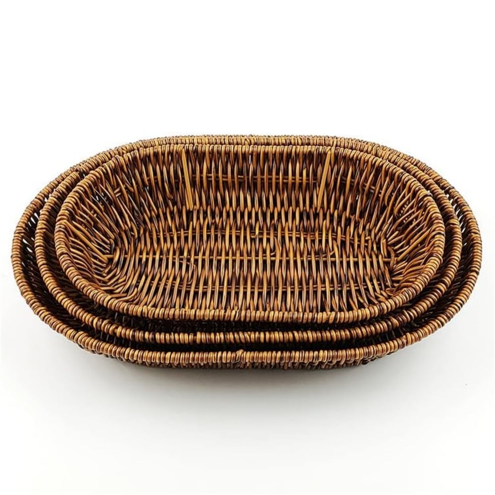 Imitation Rattan Weaving Basket,Oval Sundries Storage Basket,Handwoven ...