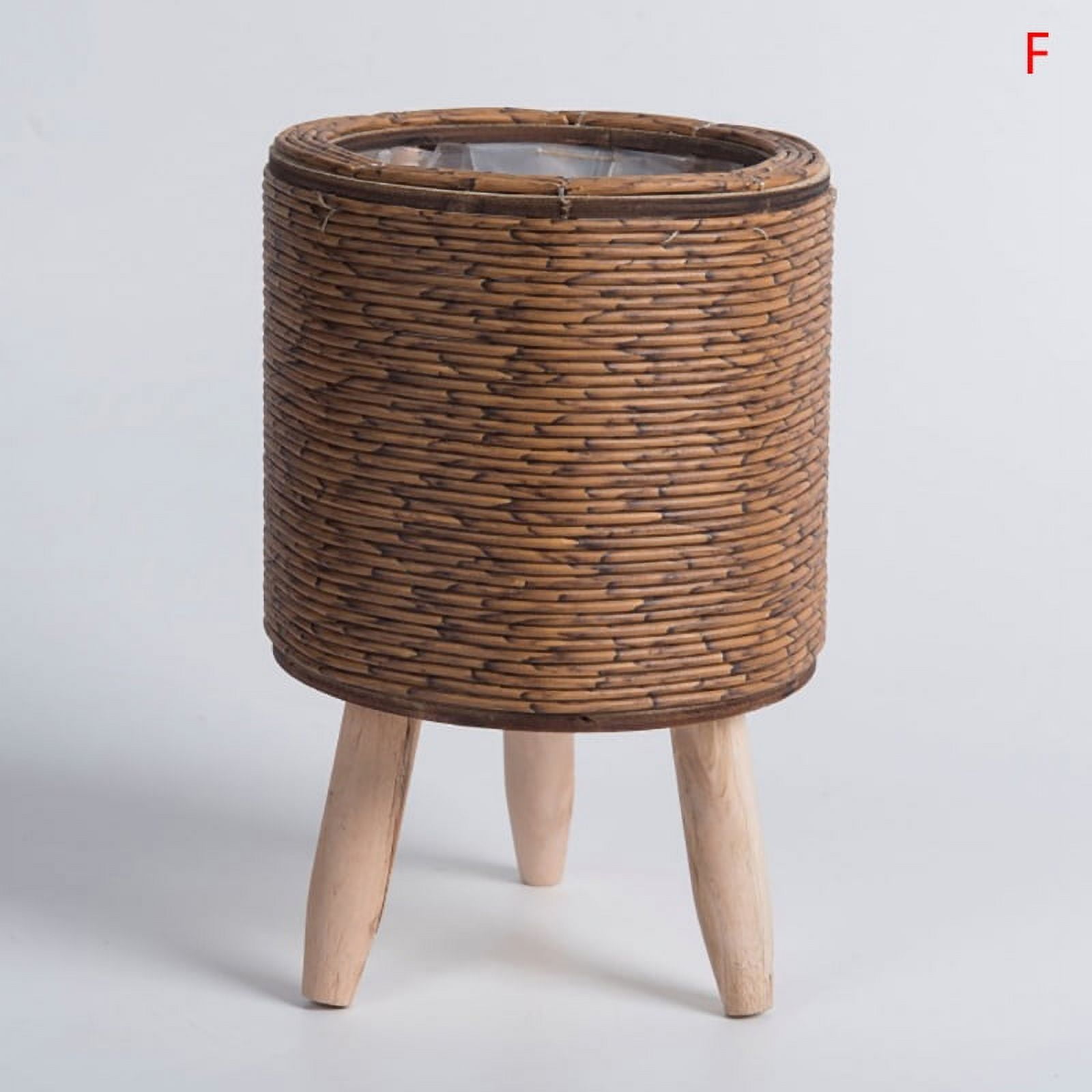 Imitation Rattan Woven Flower Shelf Planters Handmade Storage Basket ...