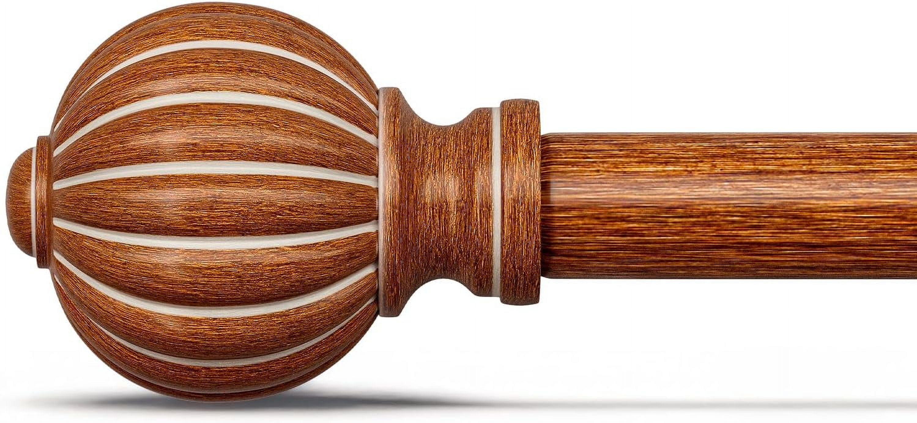Imitation Wood Curtain Rods for Windows 66 to 120 Inch, 1 Inch ...
