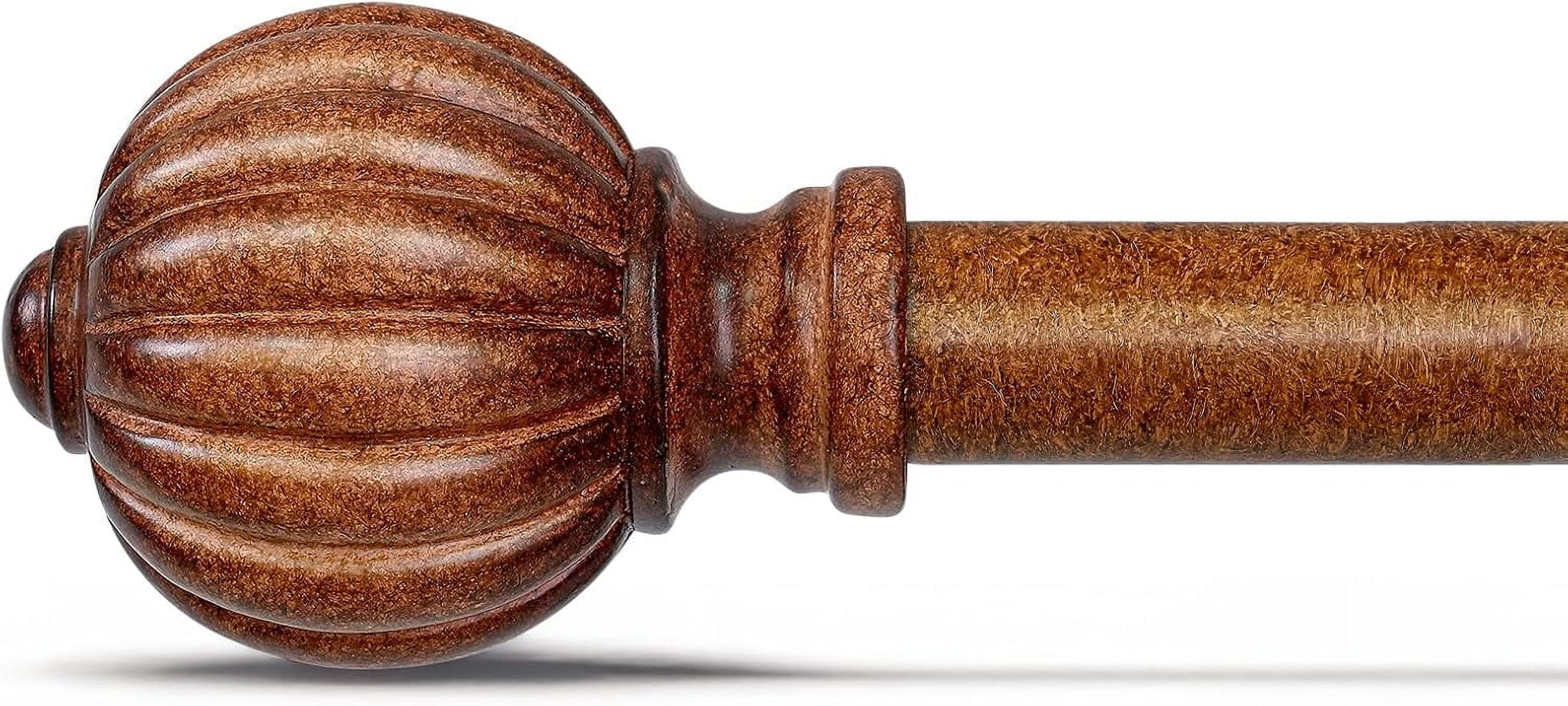 Imitation Wood Curtain Rods for Windows 66 to 120 Inch, 1 Inch ...