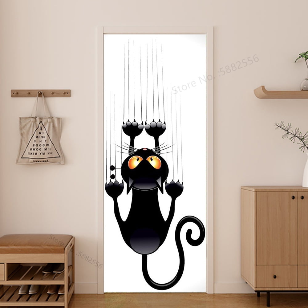 Imitation Wood Door Sticker Retro Matte Film Vinyl Waterproof Peel ...