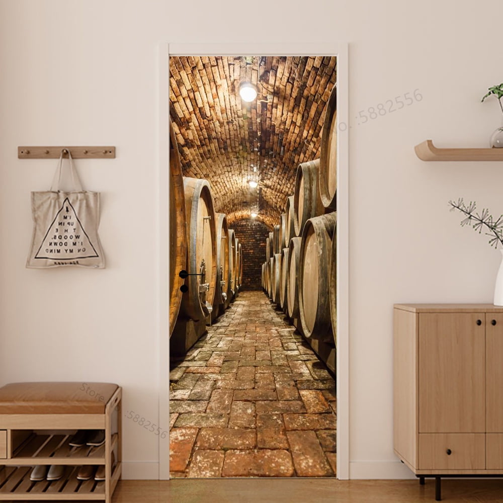 Imitation Wood Door Sticker Retro Matte Film Vinyl Waterproof Peel ...