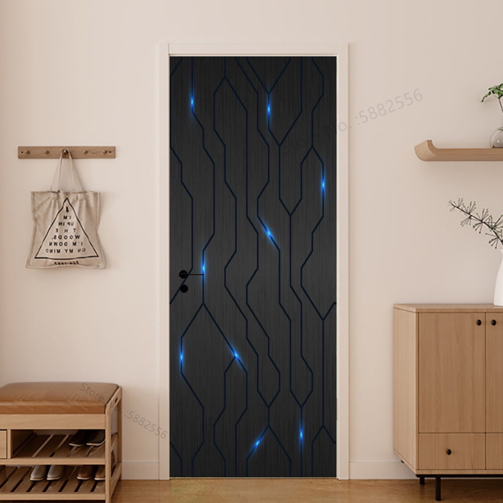 Imitation Wood Door Sticker Retro Matte Film Vinyl Waterproof Peel ...