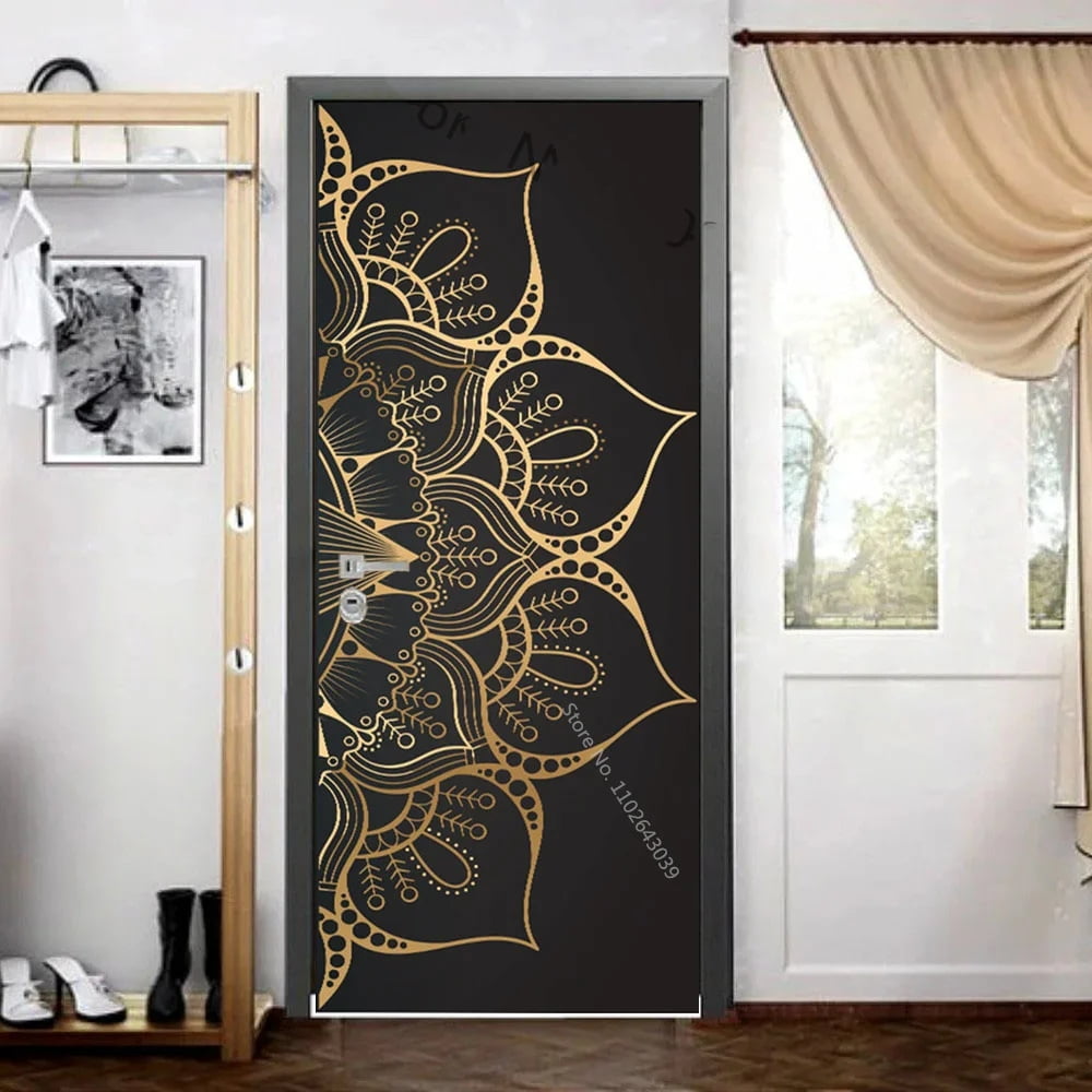 Imitation Wood Doors Sticker Retro Wooden Door Stickers 3D Self ...