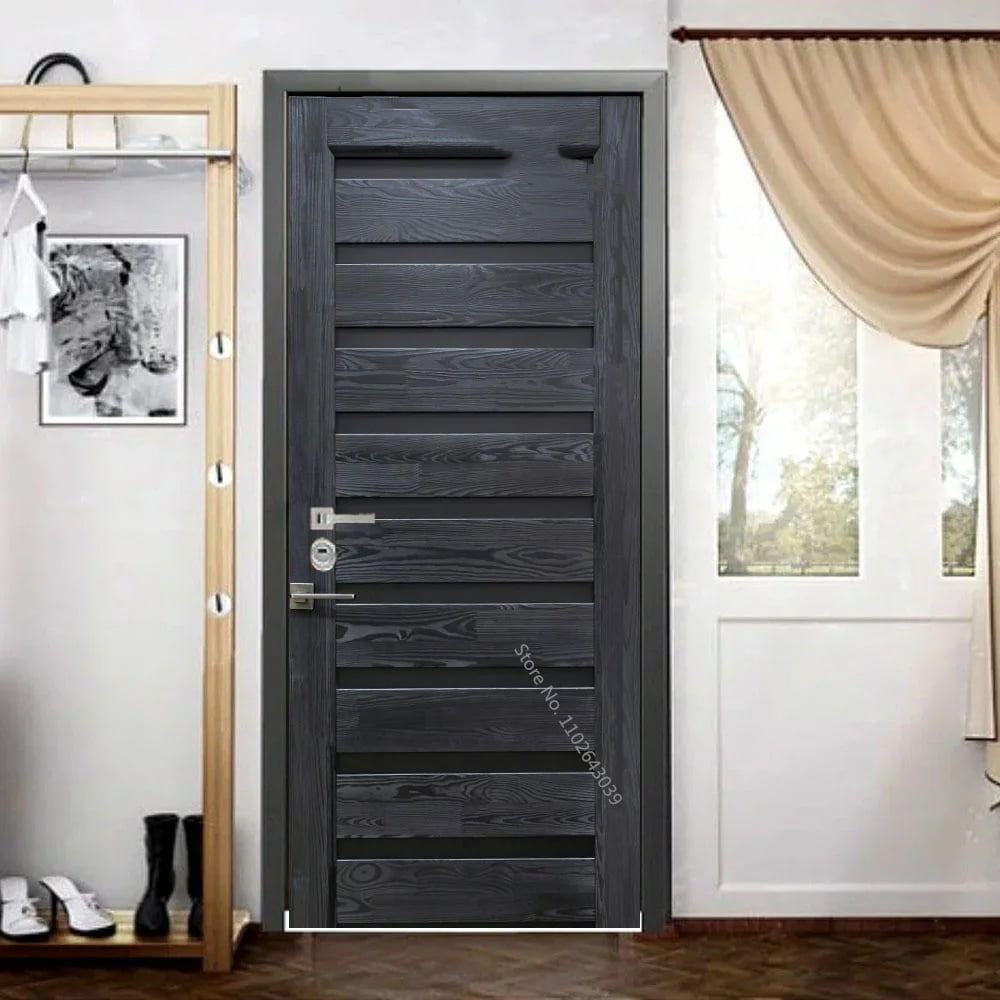 Imitation Wood Doors Sticker Retro Wooden Door Stickers 3D Self ...