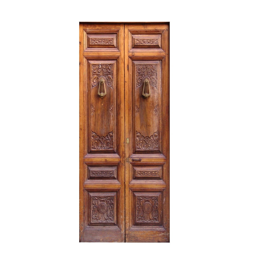 Imitation Wood Doors Wallpaper Retro 3D Self-Adhesive Vinyl Door ...