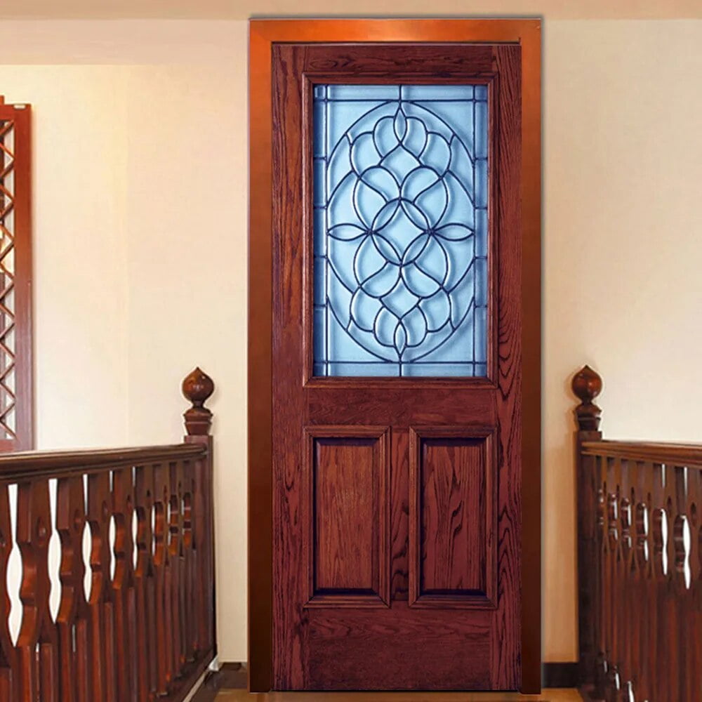 Imitation Wooden Door Modern Lines Door Sticker Abstract Art Mural ...