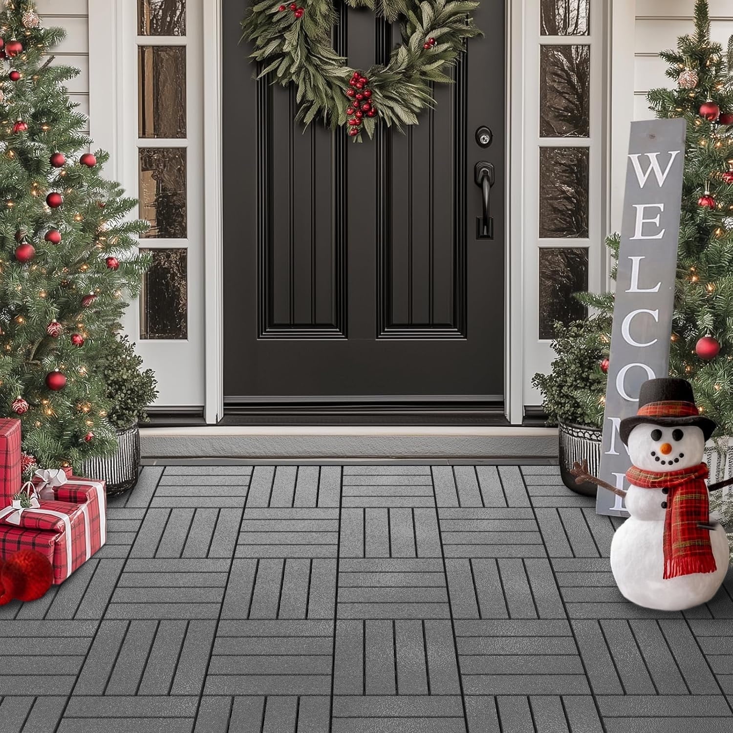 Imitation wood texture Plastic Interlocking Deck Tiles, 12" x 12 ...