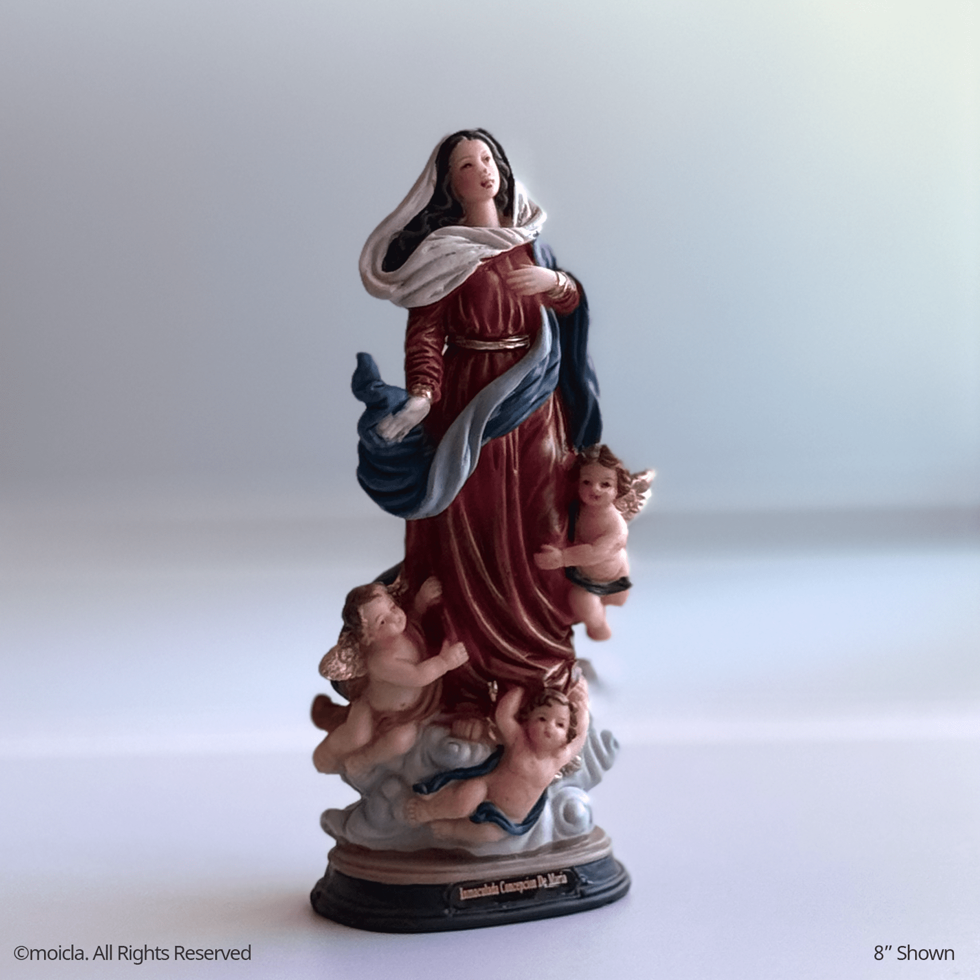 Immaculate Conception Mary Resin Statue - 8" tall Catholic Figurine ...