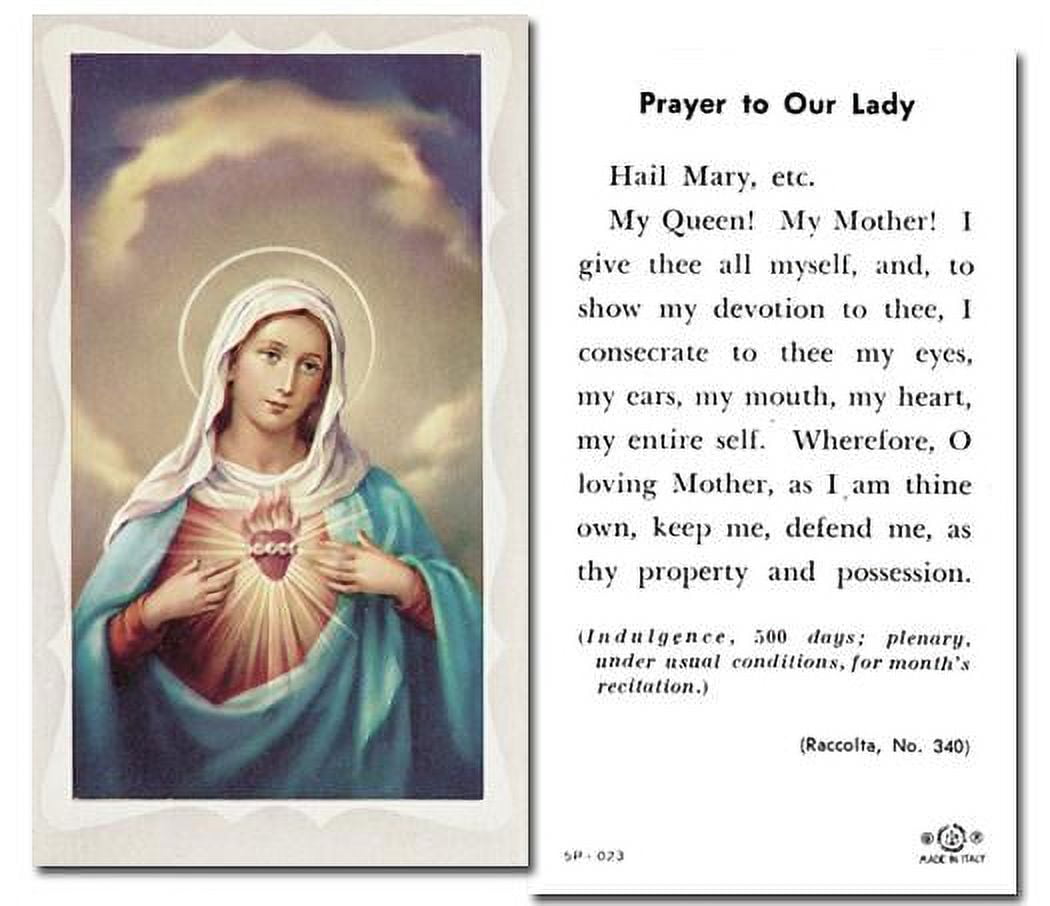 Immaculate Heart of Mary Catholic Prayer Holy Card with Prayer on Back ...