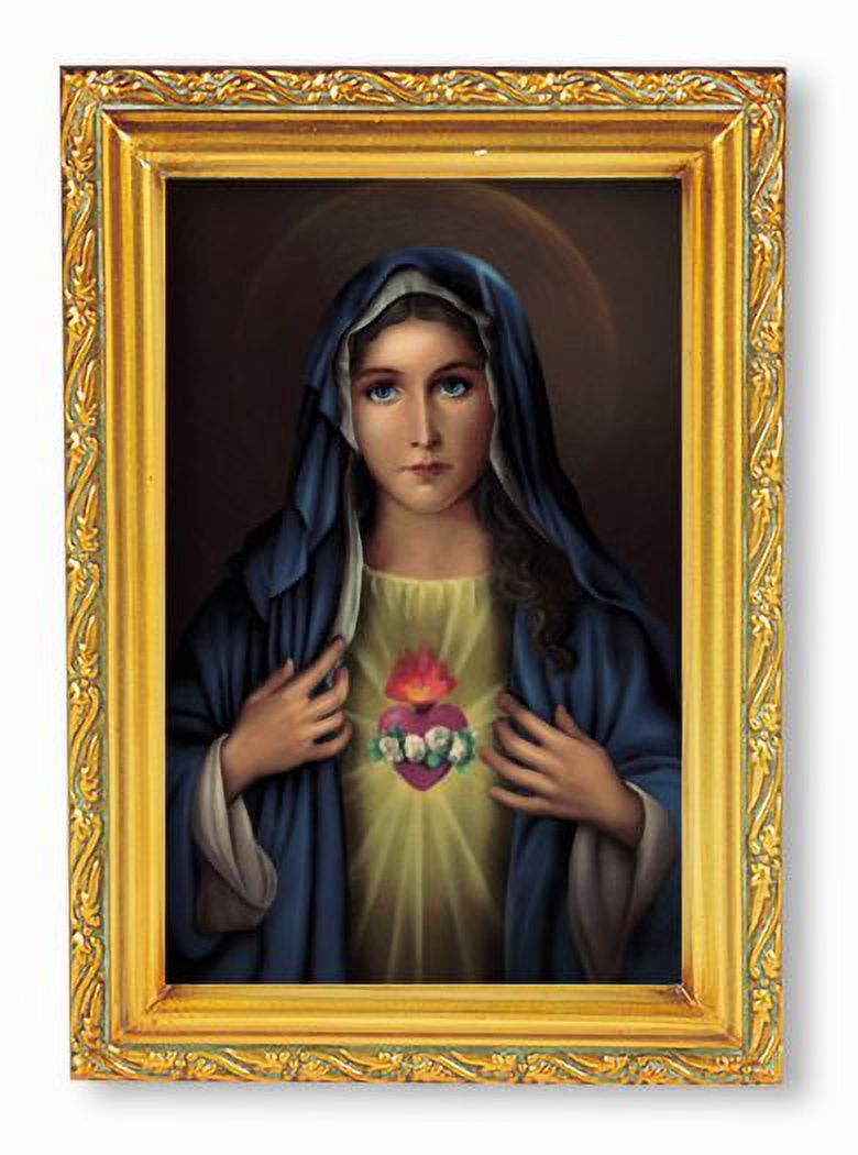 Immaculate Heart of Mary Picture Framed Wall Art Decor, Small, Antique ...