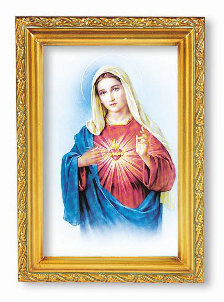 Immaculate Heart of Mary Picture Framed Wall Art Decor Small, Antique ...