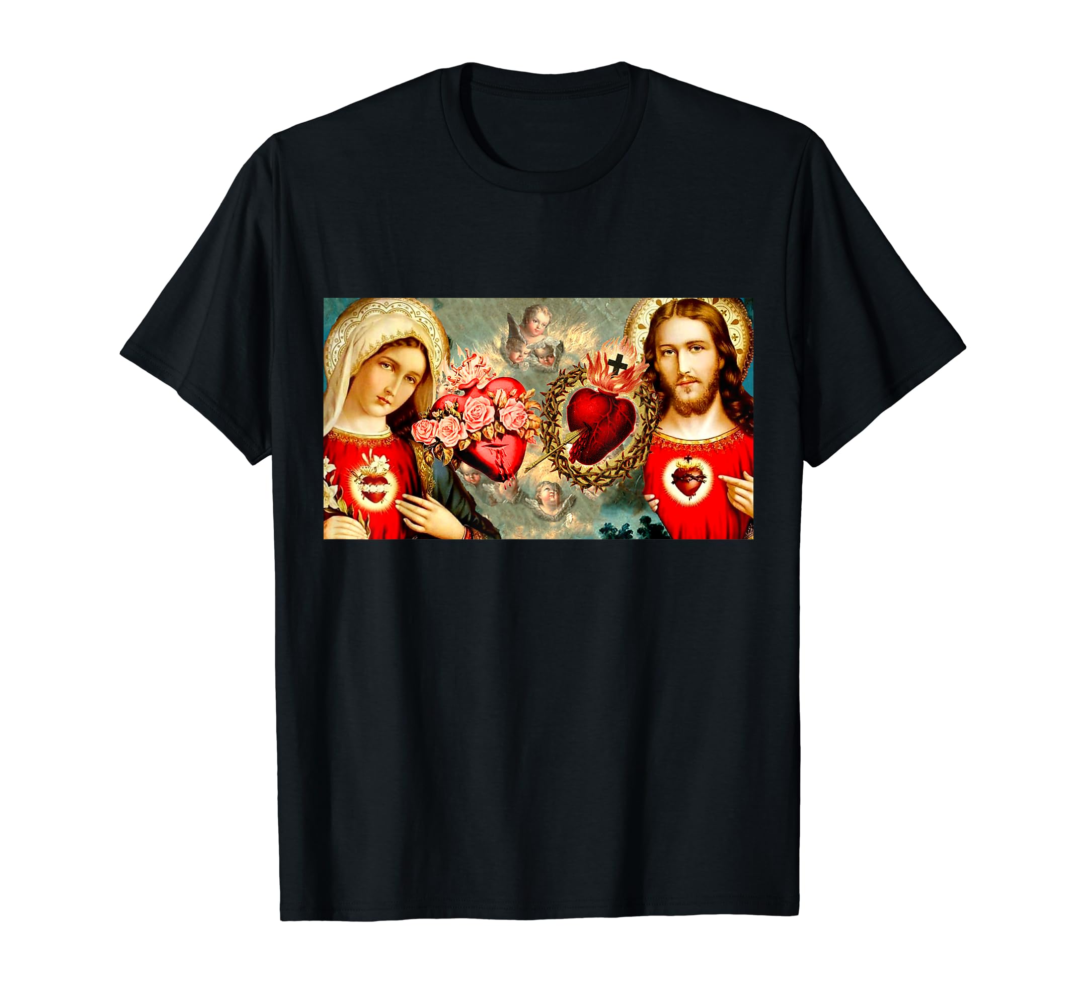 Immaculate Heart of Mary and Sacred Heart of Jesus T-Shirt - Walmart.com