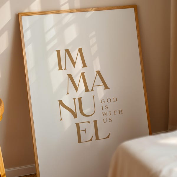 Immanuel Christmas Print: God Is With Us Bible Verse Wall Art - Wall ...