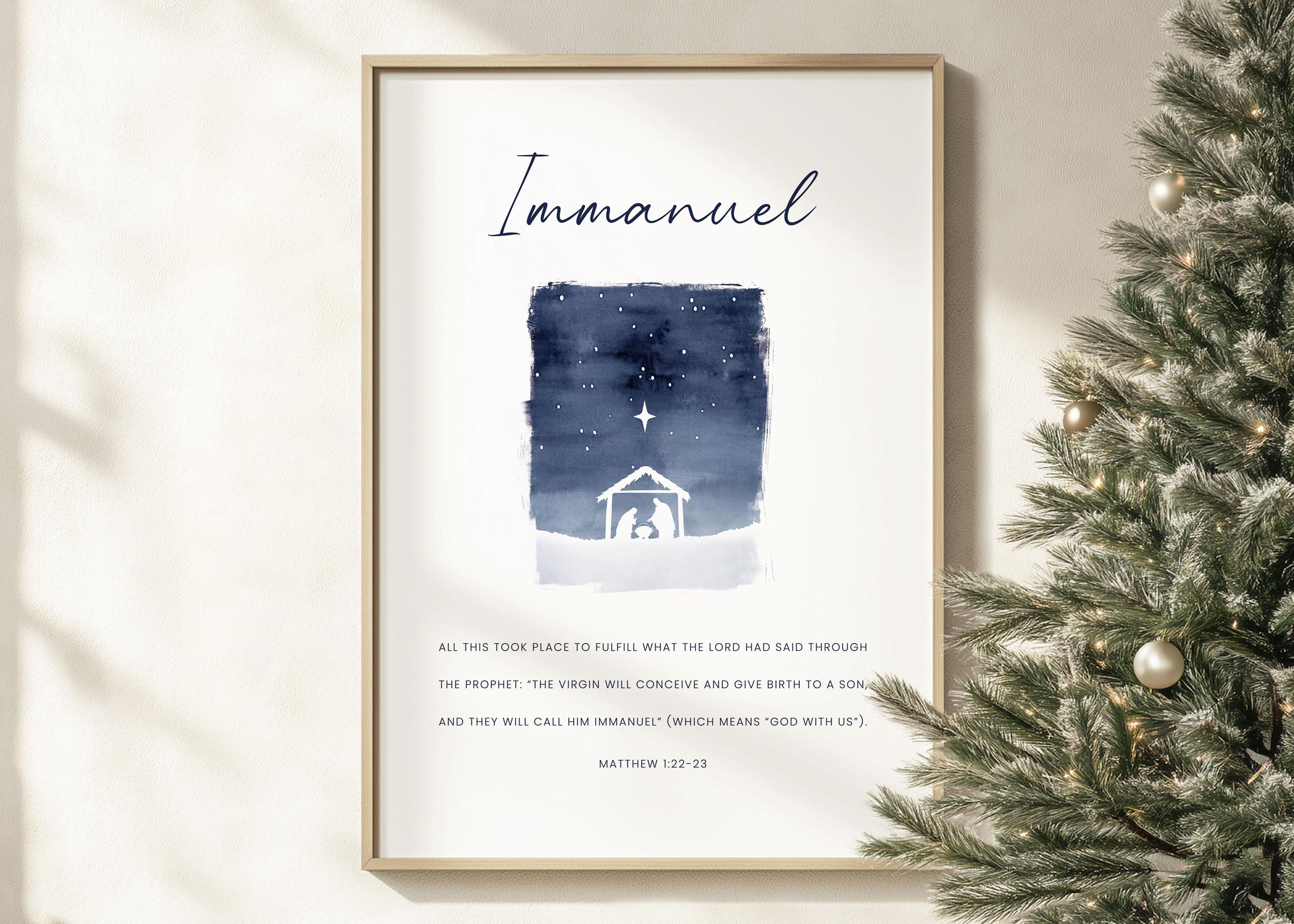 Immanuel God With Us Kristmas Nativity Scene Wall Art, Matthew ...