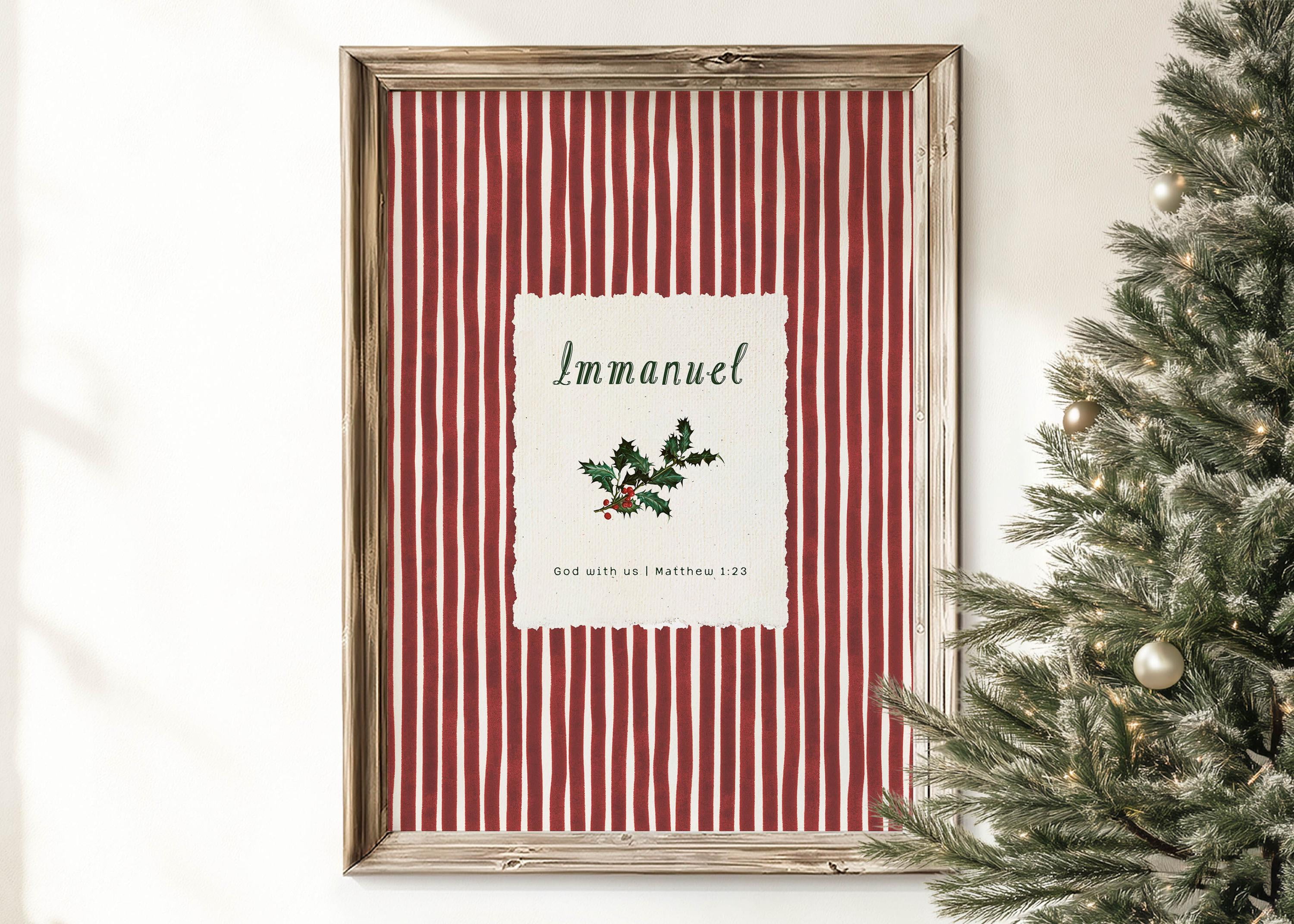 Immanuel God With Us Kristmas Wall Art, Christian Matthew : Scripture ...