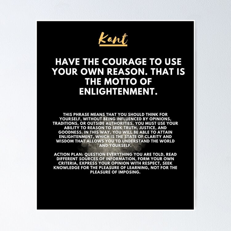 Immanuel Kant: The Motto Of Enlightenment Poster- Unframed Poster ...