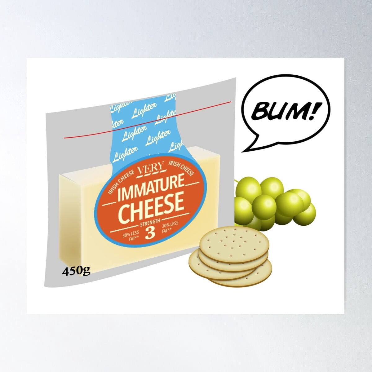 Immature Cheese Poster Wall Art, Modern Wall Decor For Living Room ...