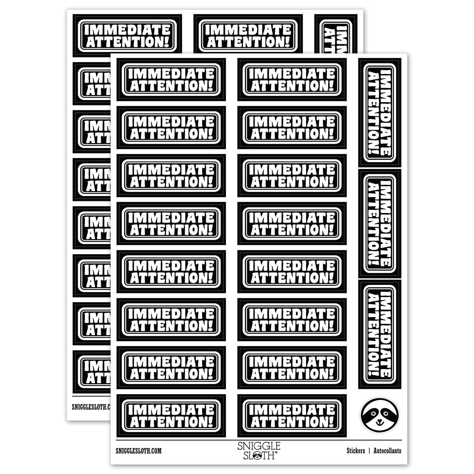 Immediate Attention with Border Sticker Set - Black - Gloss Finish - 2. ...