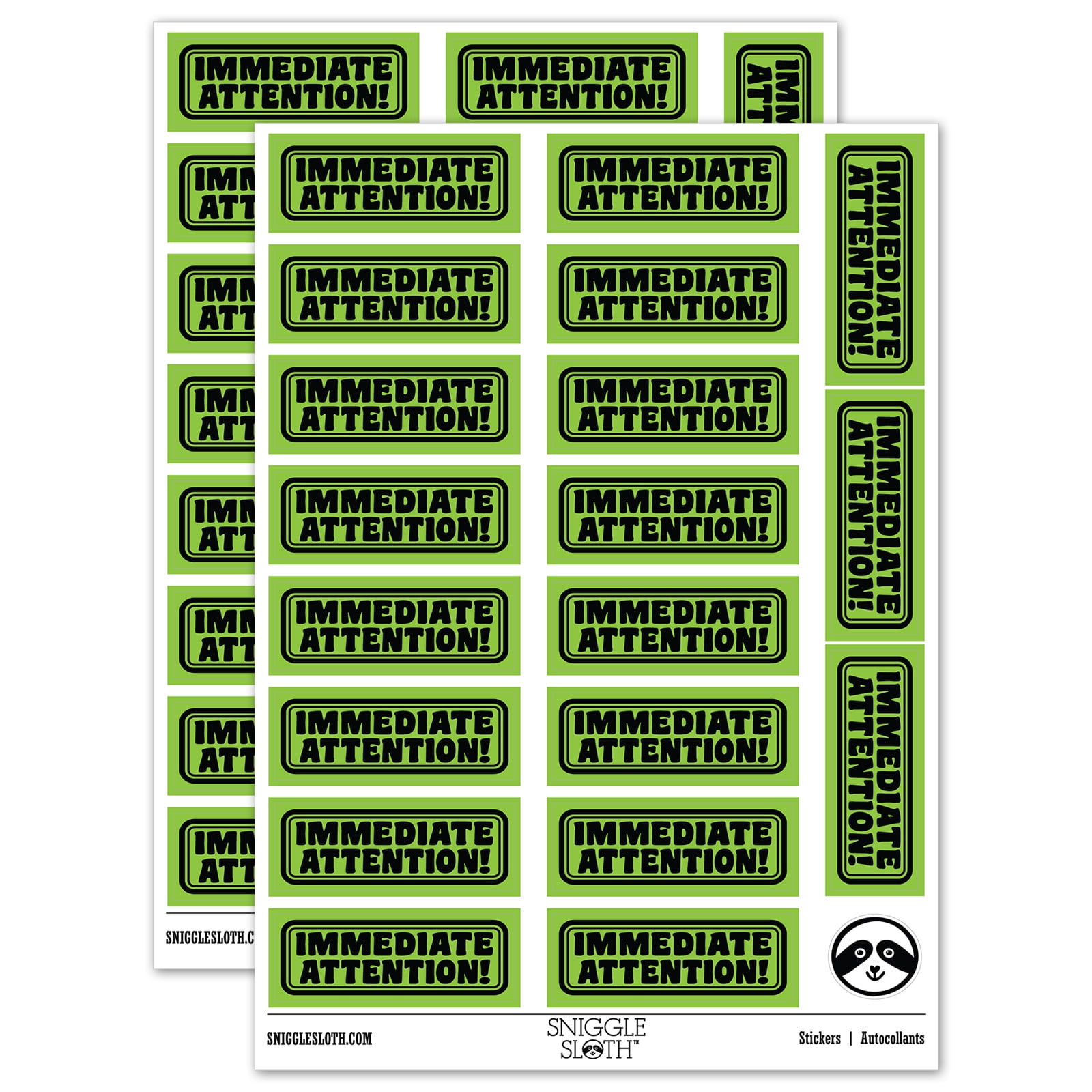 Immediate Attention with Border Sticker Set - Light Green - Gloss ...