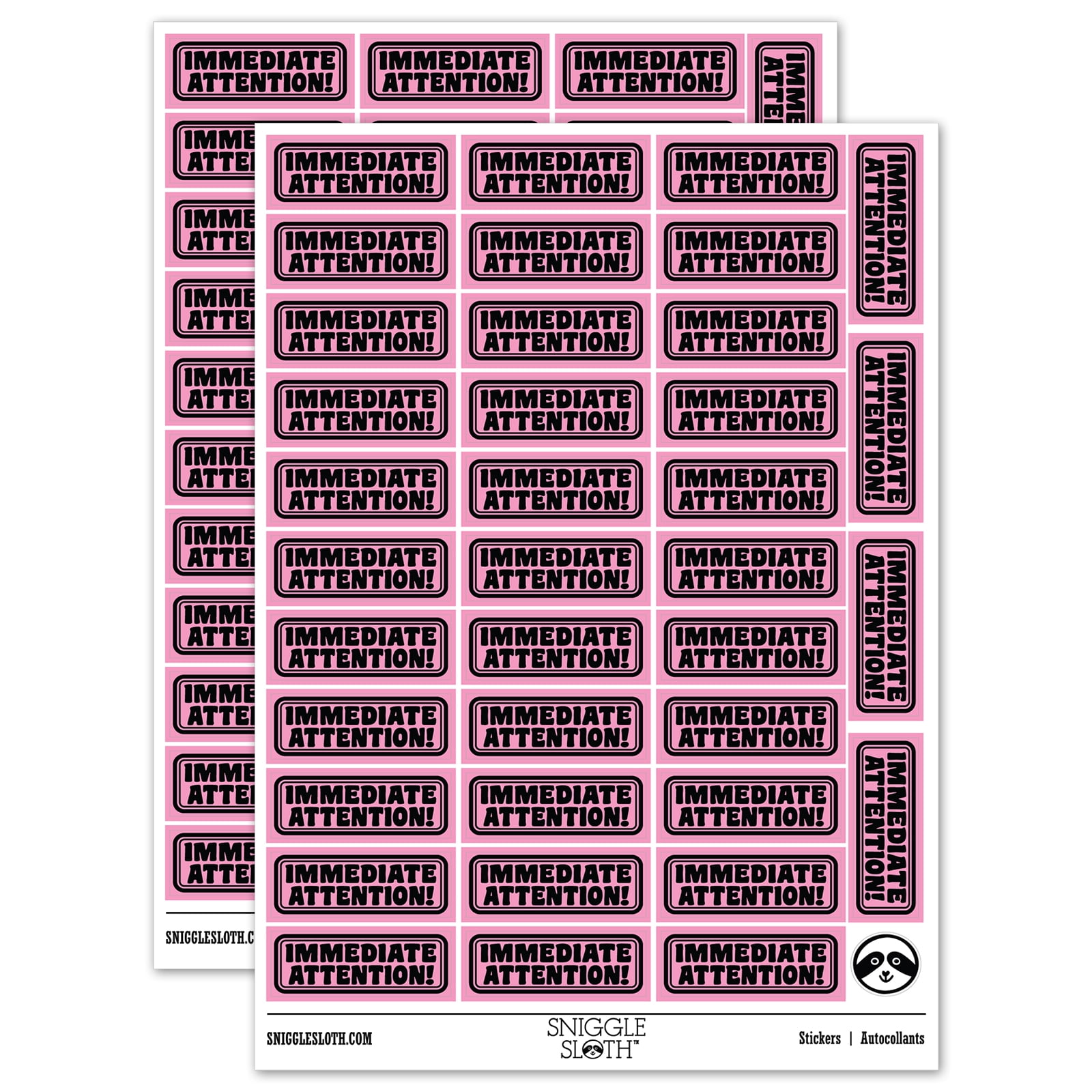 Immediate Attention with Border Sticker Set - Light Pink - Matte Finish ...