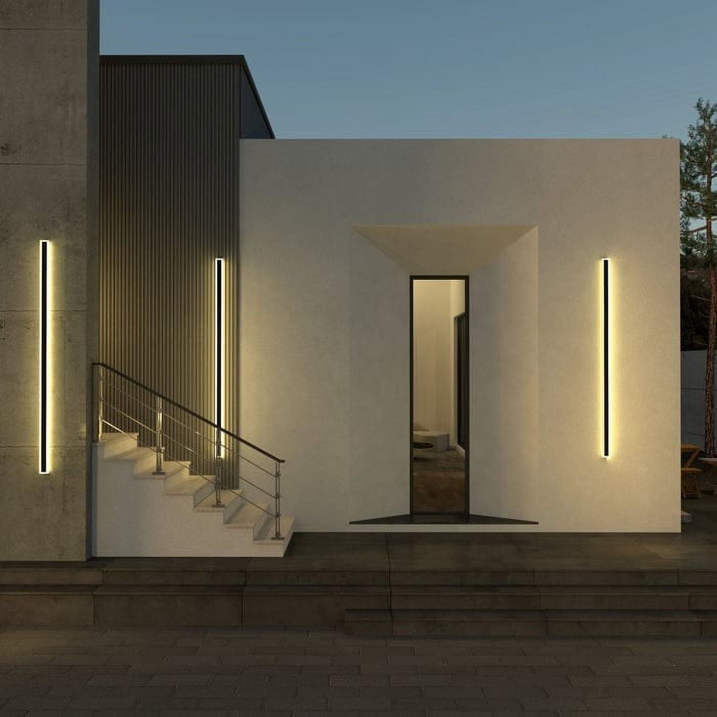 Ozarke Immense Outdoor Modern Linear Wall Lamp LED Exterior Linear ...
