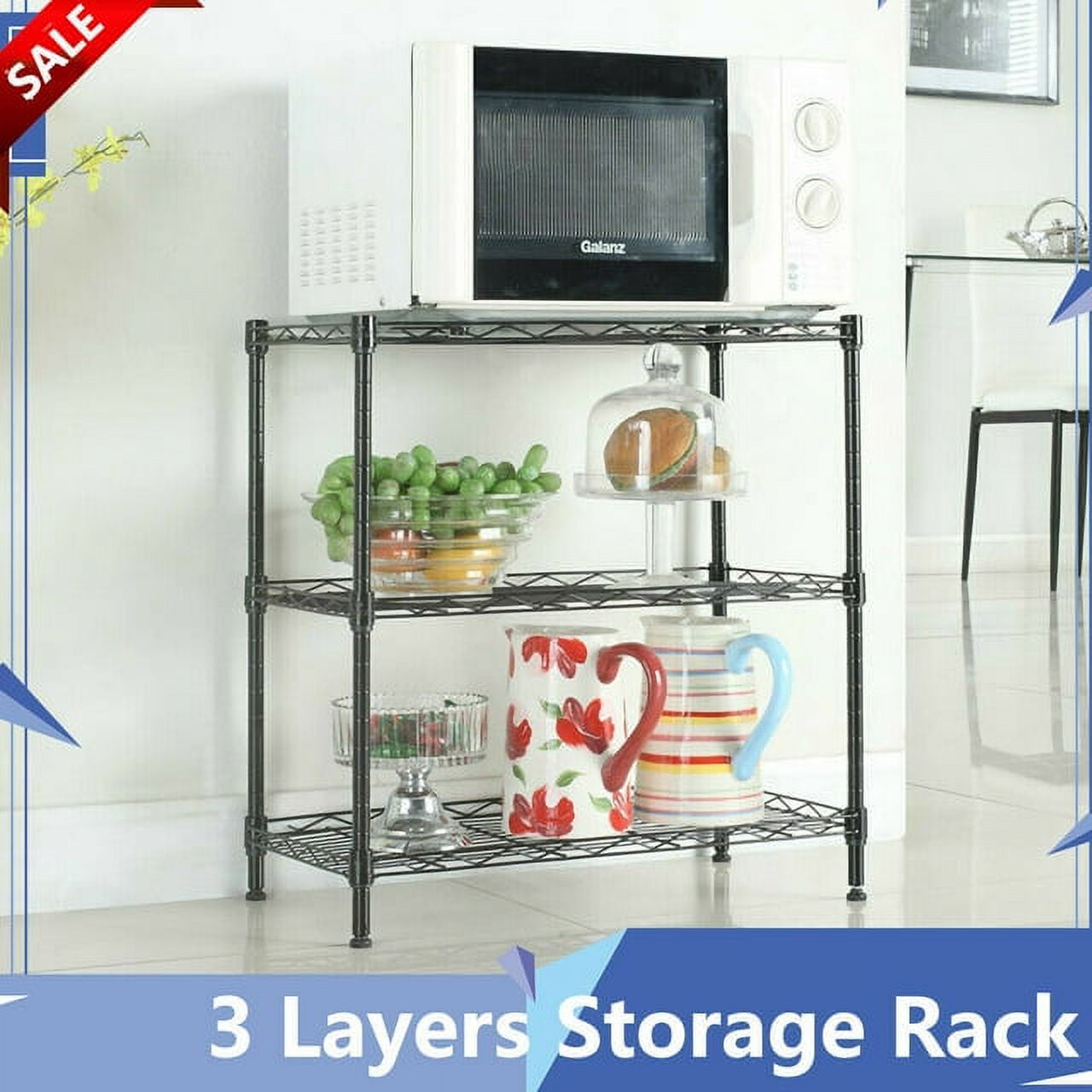 Immere 3-Tier Heavy-Duty Adjustable Shelf Storage Unit With 200-lb ...