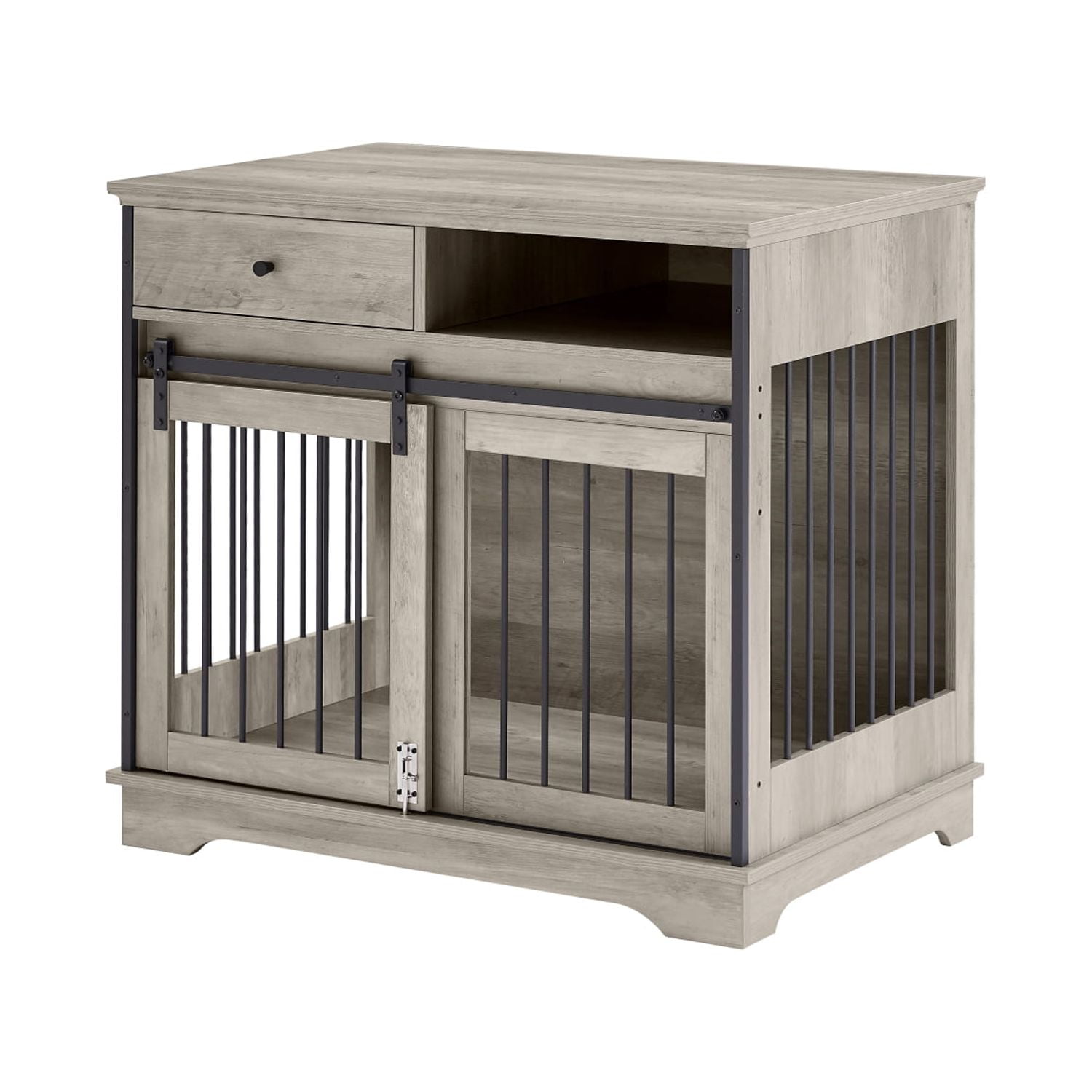 Immere Dog Crate Furniture with Sliding Door, Dog Kennel Indoor with ...
