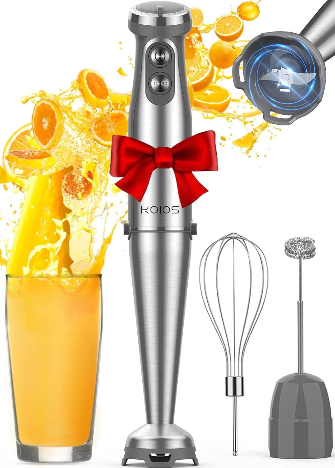 Immersion Blender, 1000W Anti-scratch 3-in-1 Hand Blender, Upgraded 12 ...