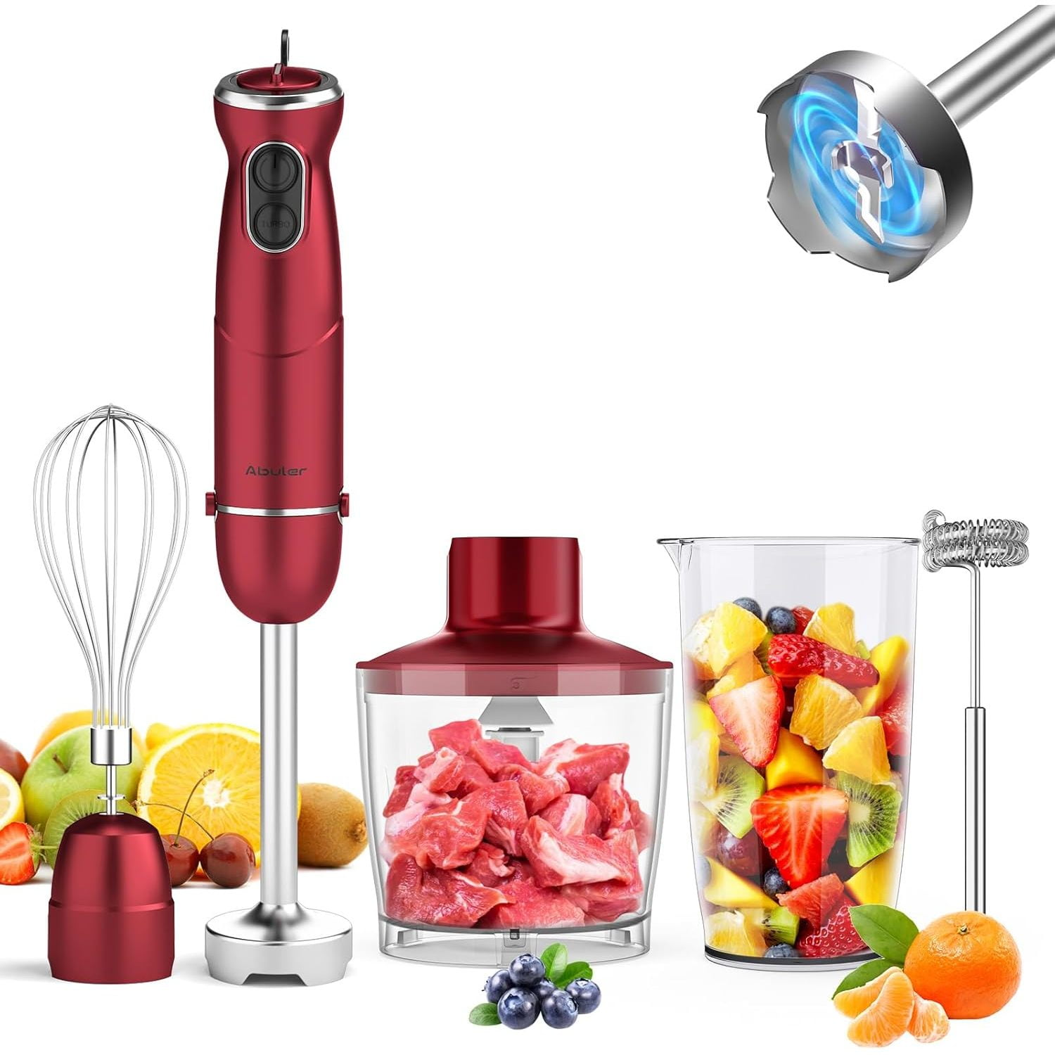 Immersion Blender 5 in 1 Hand Blender, Abuler 1000W Hand Mixer Stick,12 ...