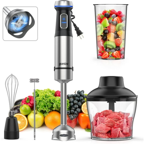 Immersion Blender 5 in 1 Hand Max 1000W Heavy Duty Motor, 16 Speed Mode ...