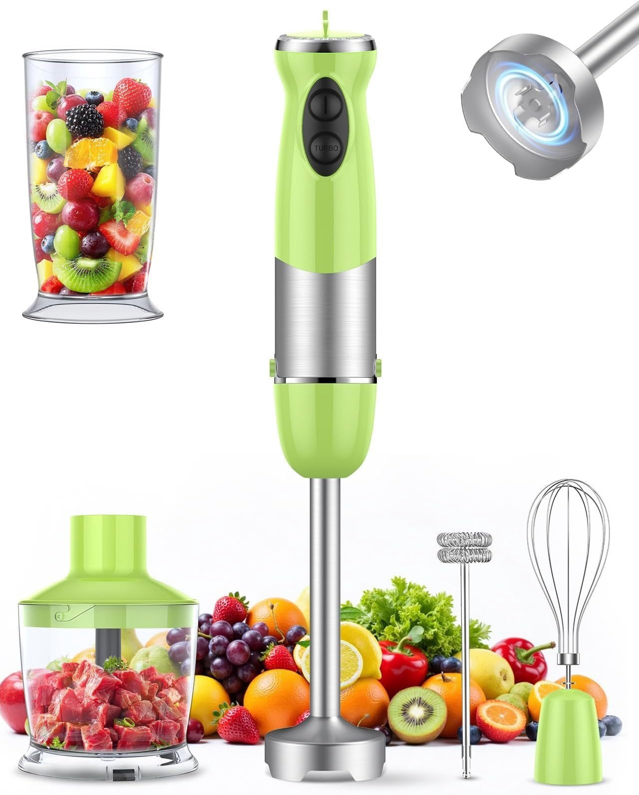 Immersion Blender Handheld 1000W 5 in 1 Corded Hand Blender Kitchen ...