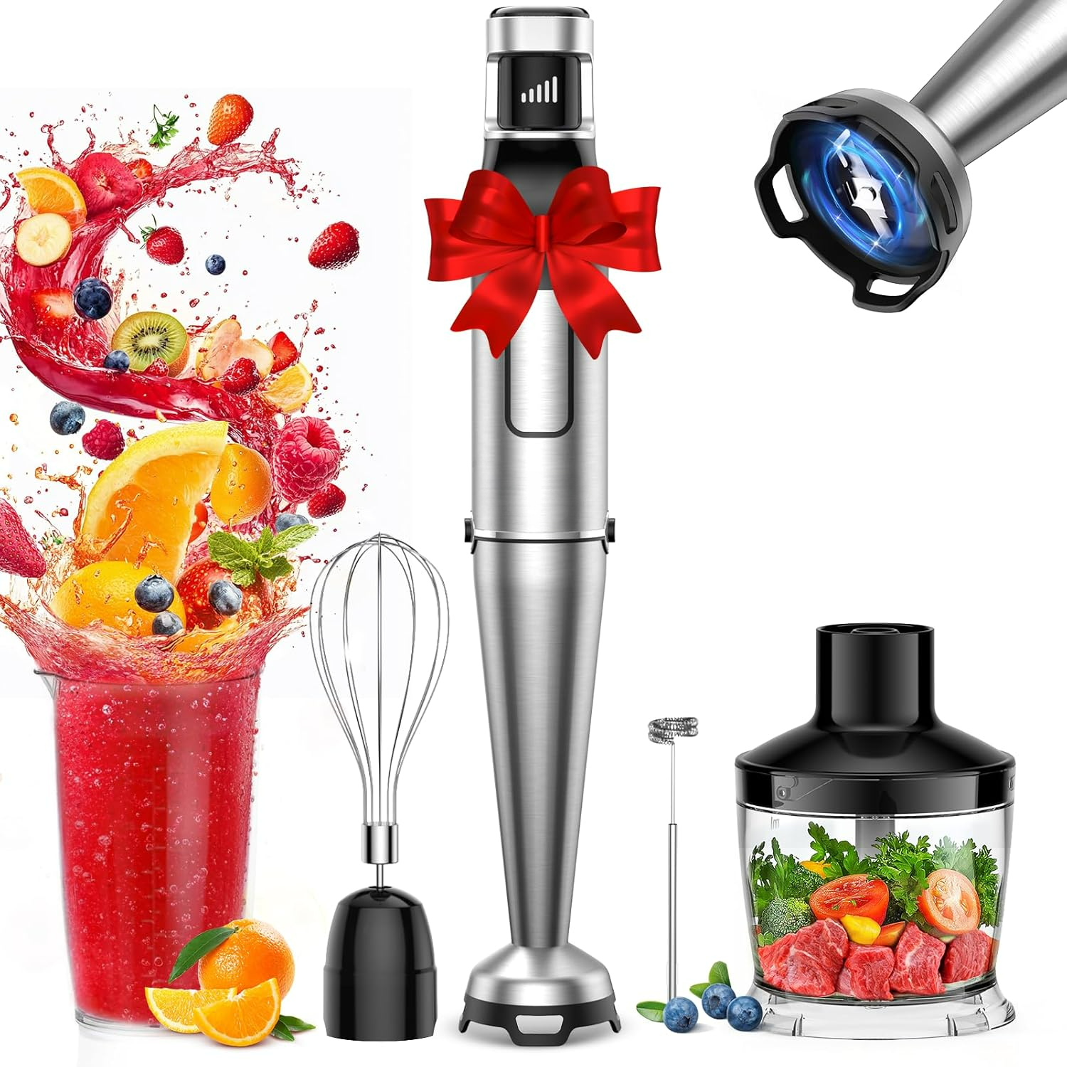 Immersion Blender Handheld - 1100W Pro-Grade 5-in-1 Immersion Hand ...