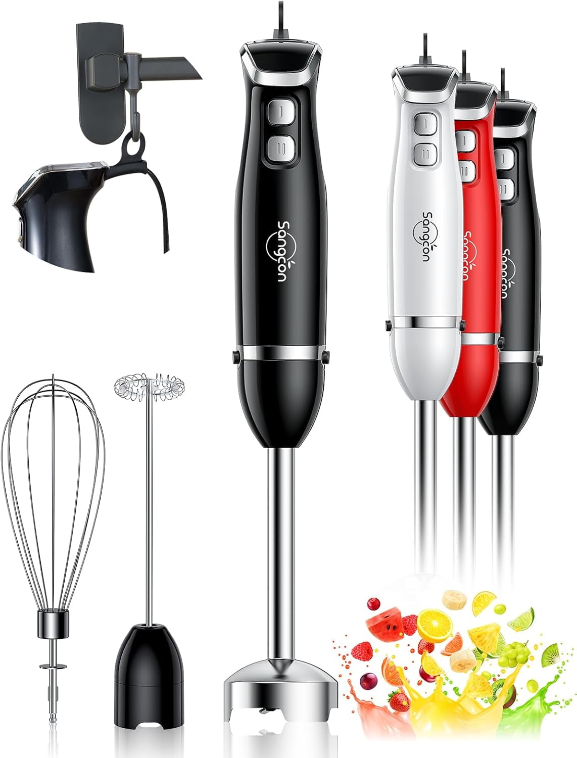 Immersion Blender Handheld, 3-in-1 Hand Electric, 400W Handheld ...