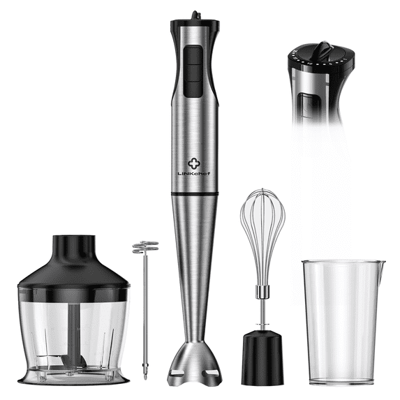 LINKChef 1000W 20-Speed Immersion Blender, 5-in-1 Hand Stick Blender ...
