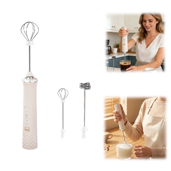 Immersion Milk Frother Electric Hand Mixer, Stainless Steel Foam Maker ...
