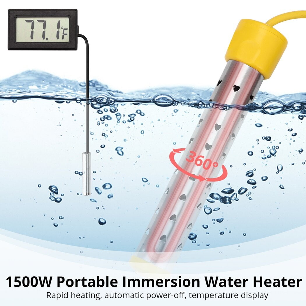 Bottlepic 1500 Watts Immersion Water Heater for Bathtubs, with Digital ...