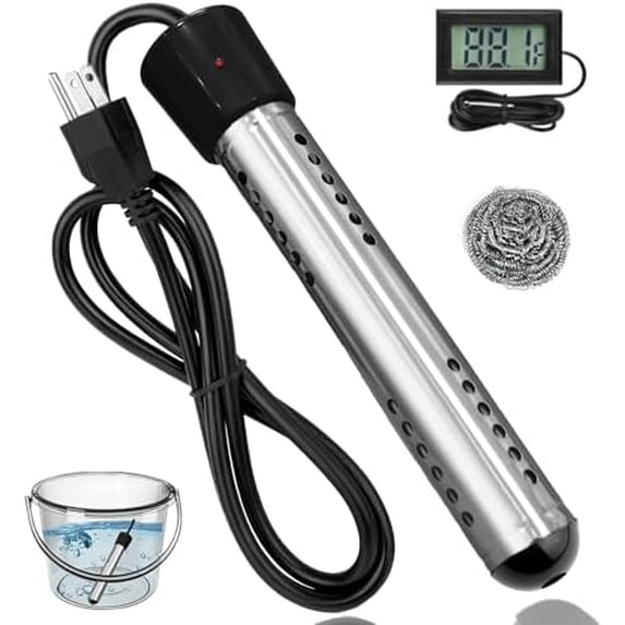 Immersion Water Heater , 2000W Portable Water Heater with 304 S S Guard ...