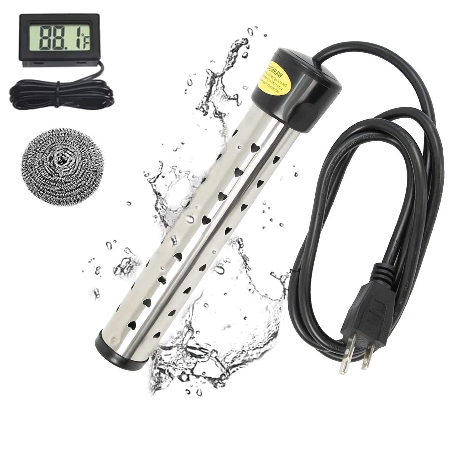 Immersion Water Heater with 304 Stainless Steel Cover Intelligent ...
