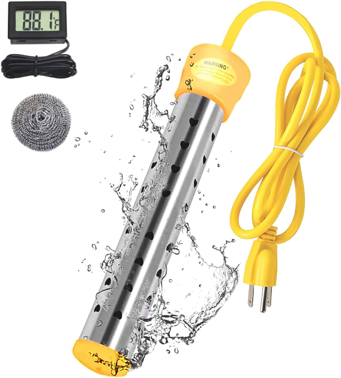 Immersion Water Heater,with 304 Stainless Steel Cover Intelligent ...