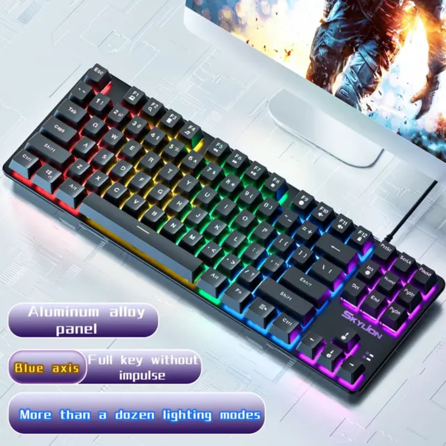 Immersive Professional H87 Wired Mechanical Gaming Keyboard with ...