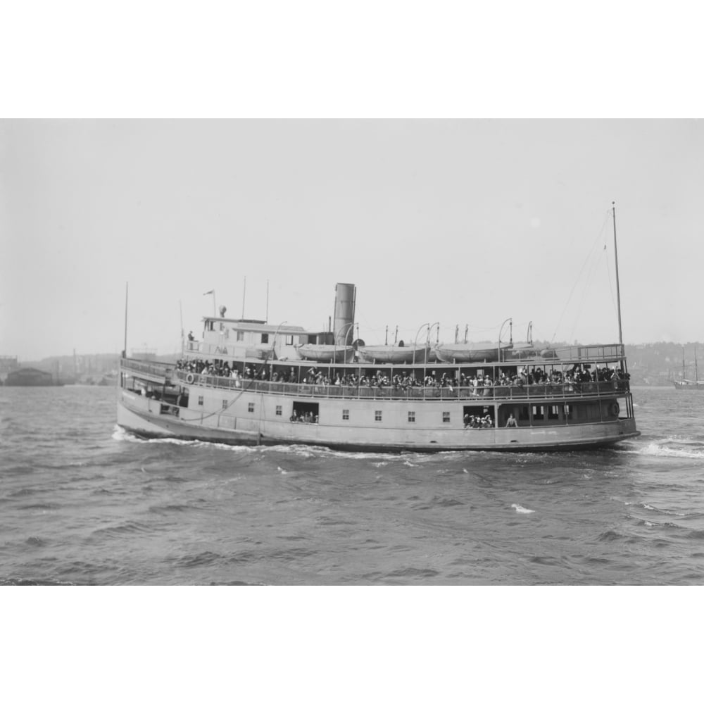 Immigrant Ferry Boat In New York Harbor. Ferries Were Used To Transfer ...