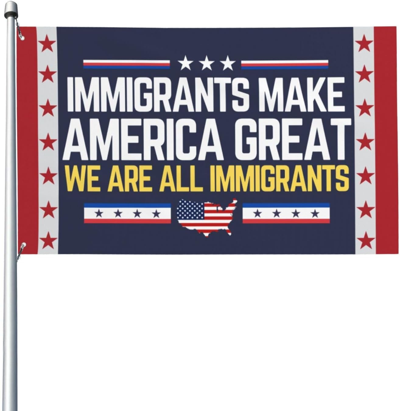 Immigrants Make America Great Flag Sign 2x3 We Are All Immigrants Flag ...