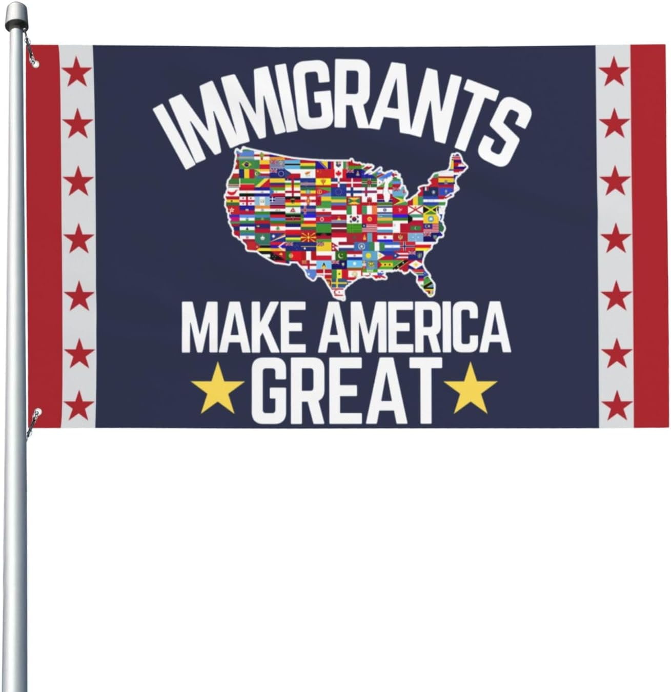 Immigrants Make America Great Flag Sign 4x6 We Are All Immigrants Flag ...