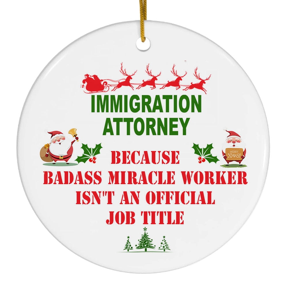 Immigration Attorney Christmas Ornaments 2025, Christmas Tree Decor ...