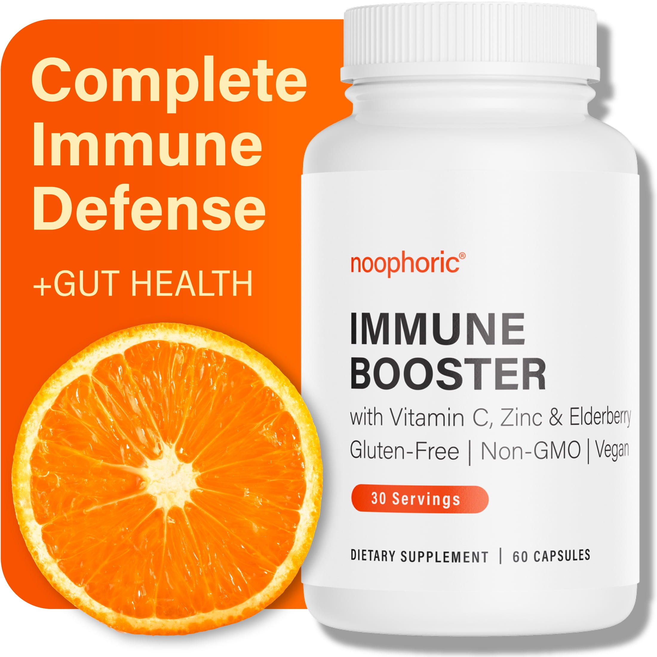 Noophoric Immune Support Supplement - Elderberry, Vitamin C, Zinc - 60 ...