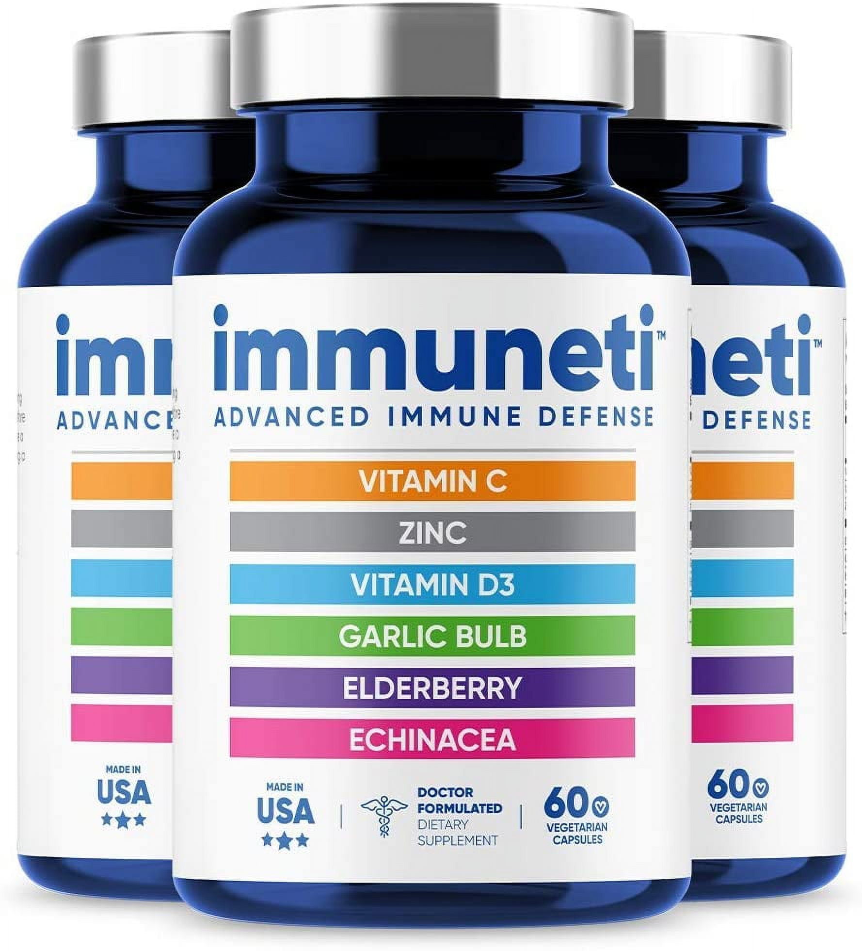 Immuneti Advanced Immune Defense - 6-in-1 Blend of Vitamin C, D3, Zinc ...