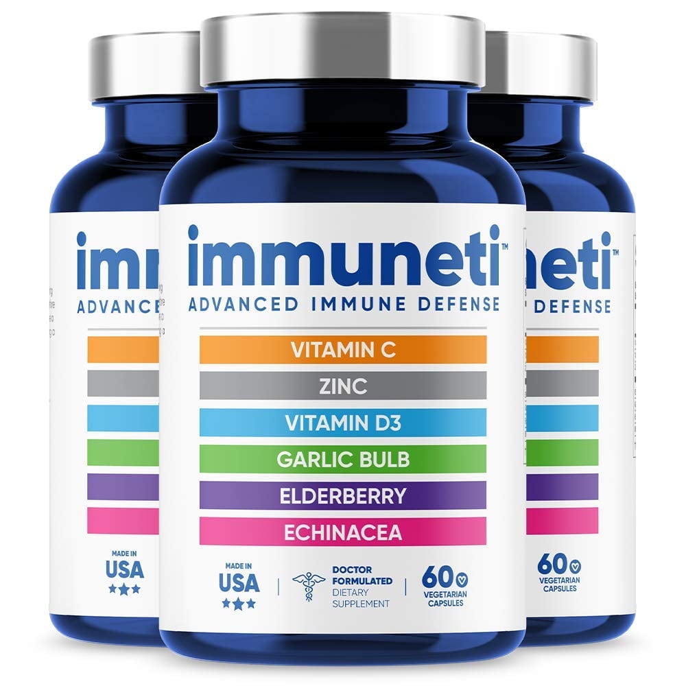 Immuneti Immune Support 6-in-1 Vitamin C D3 Zinc Elderberries Garlic ...